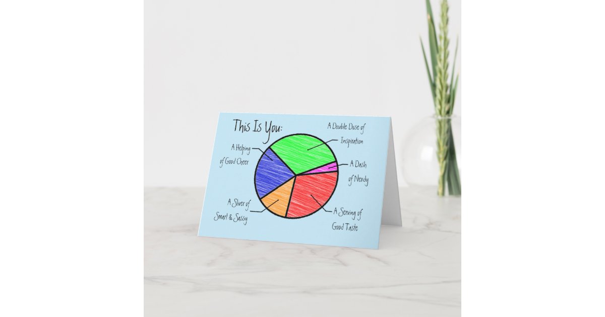Cute Pie Chart Friends & Lovers Personalized Card | Zazzle