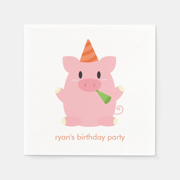 Cute Pig Birthday Party Paper Napkins | Zazzle.com
