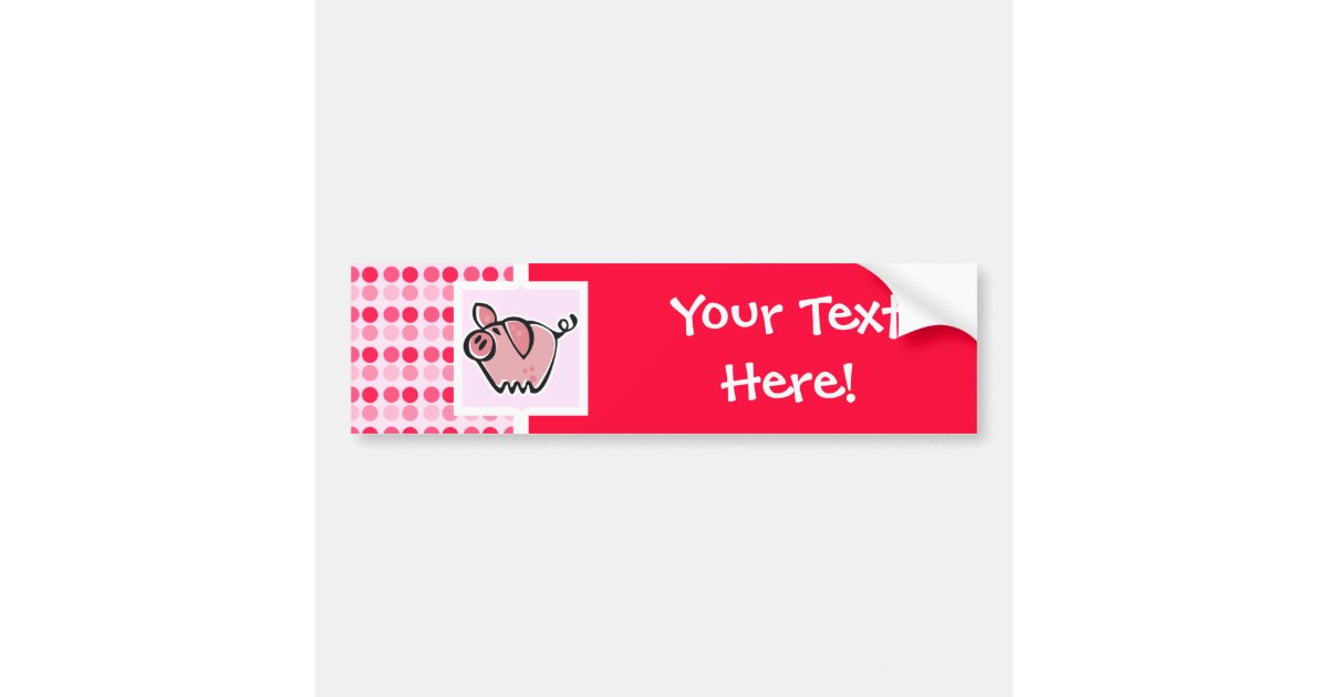 Cute Pig Bumper Sticker | Zazzle