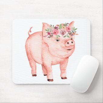 Cute Pig Gift Farmer's Wife Country Girl Farm Mouse Pad | Zazzle