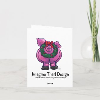 Cute Pig Holiday Card | Zazzle