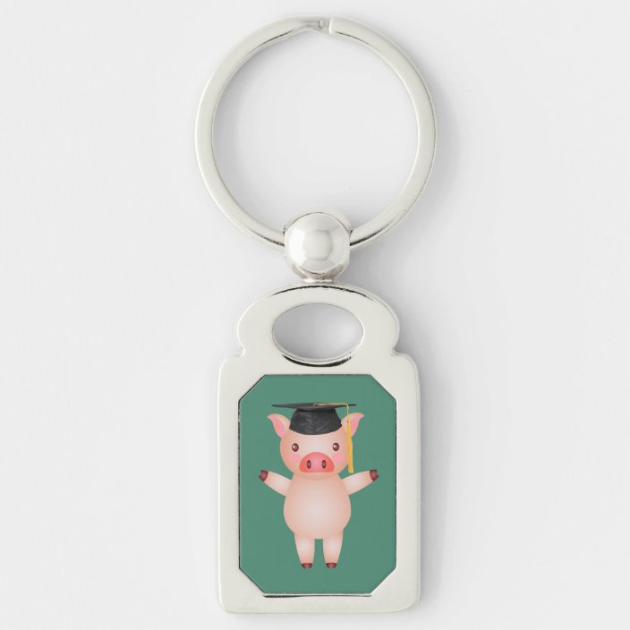 Cute Pig in Graduation Cap Keychain | Zazzle.com