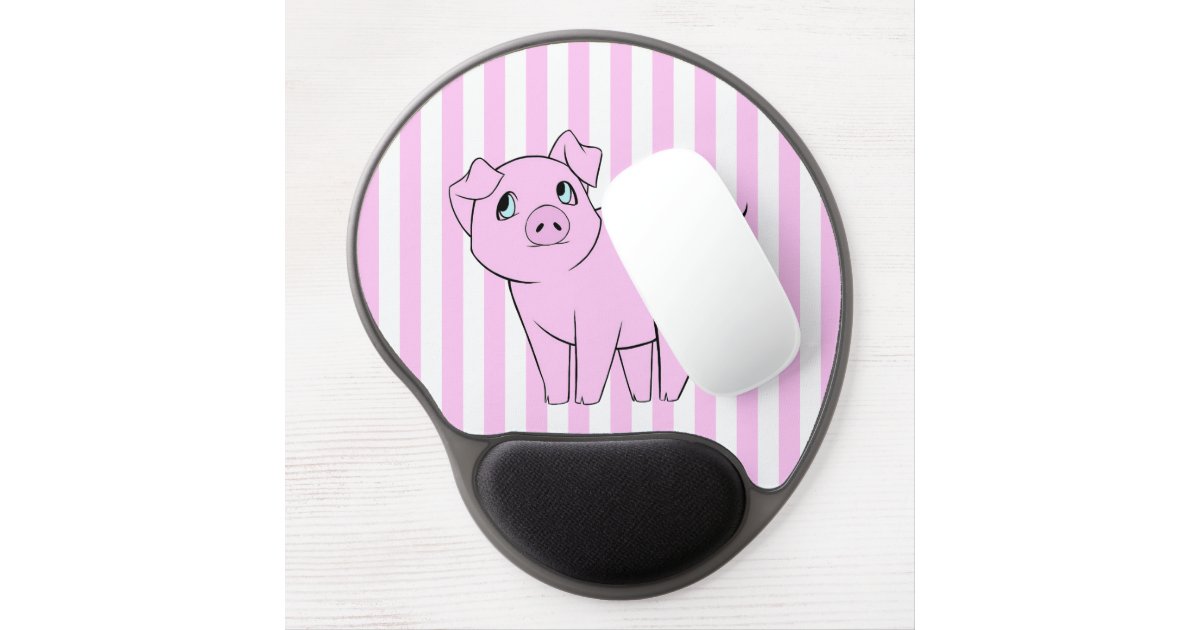 Cute Pig, Little Pig, Piggy, Pink Pig, Stripes Gel Mouse Pad | Zazzle