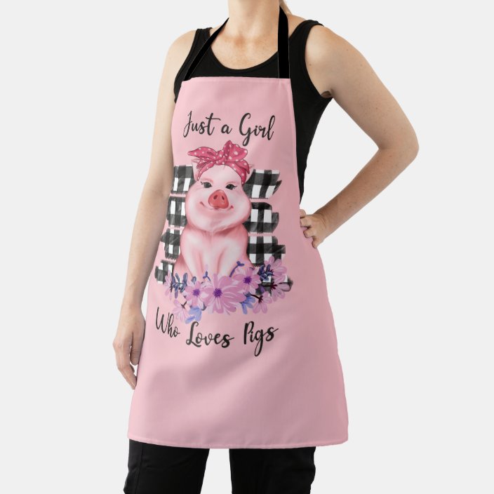 cute pig lovers kitchen apron | Zazzle.com