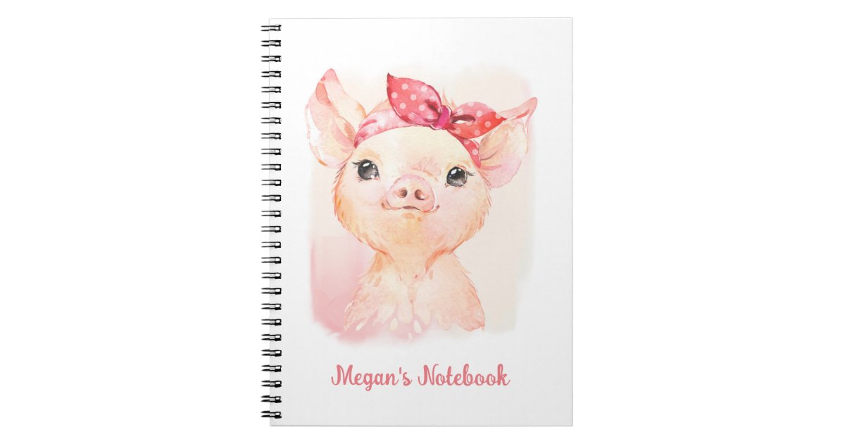 Cute Pig Notebook | Zazzle