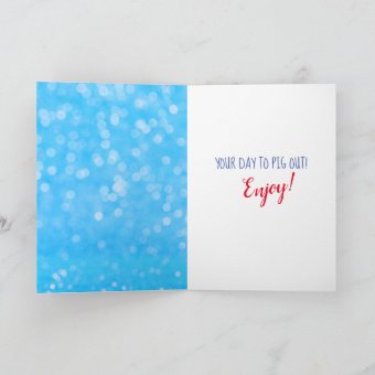 Cute Pig Pigging Out Birthday Card | Zazzle