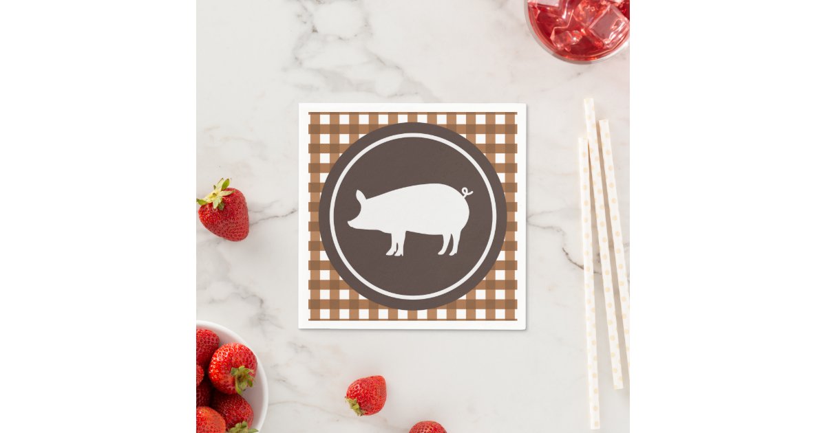 Cute pig roast party napkins | Zazzle