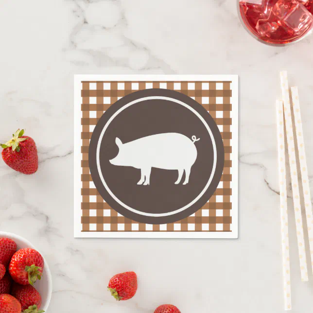 Cute pig roast party napkins | Zazzle