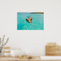 Cute pig swimming in water poster | Zazzle