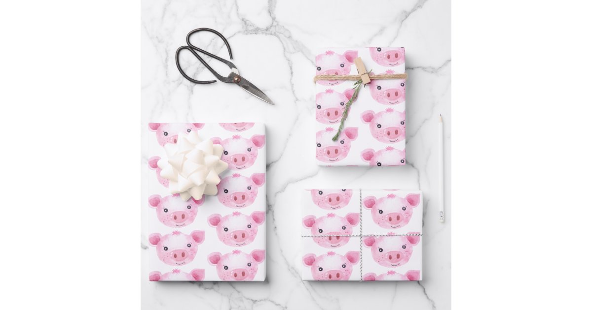Cute Pig Wrapping Paper Sheets | Zazzle