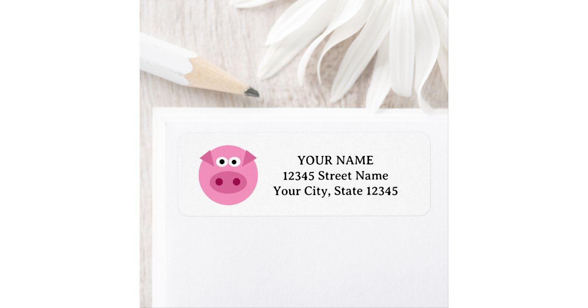 Cute piglet illustration return address labels | Zazzle
