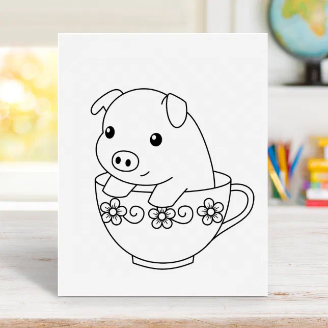 tea cup coloring sheet