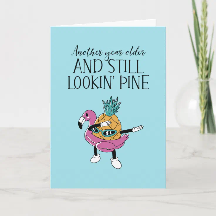 Cute Pineapple Fruit Pun Funny Birthday Card | Zazzle