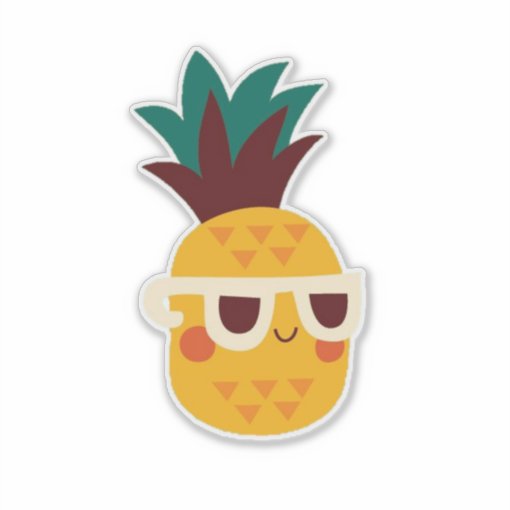 Cute Pineapple Vinyl sticker | Zazzle