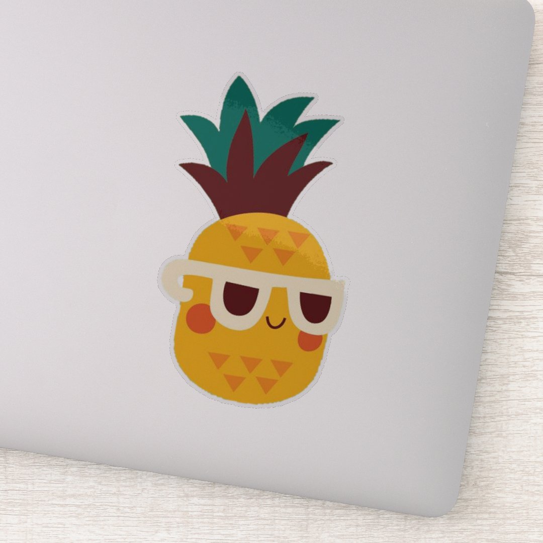 Cute Pineapple Vinyl sticker | Zazzle