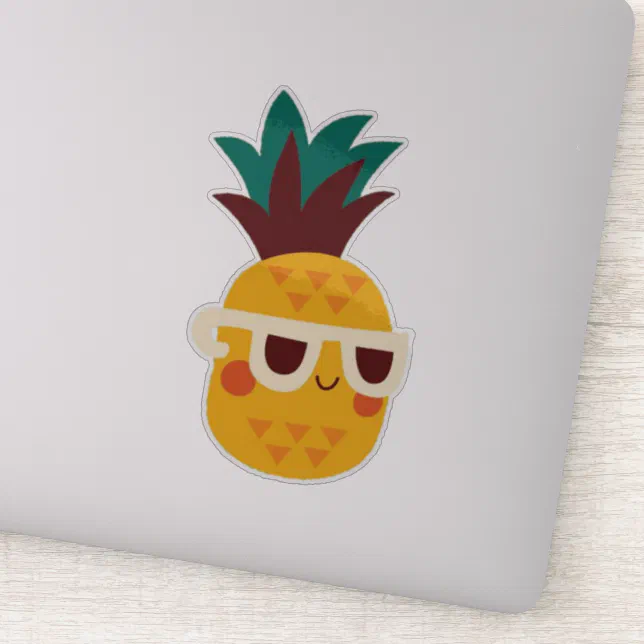 Cute Pineapple Vinyl sticker | Zazzle