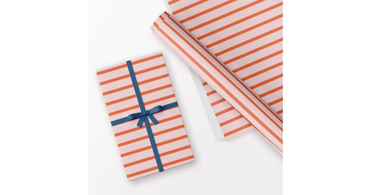 Cute Pink and Red Stripe Pattern Wrapping Paper | Zazzle