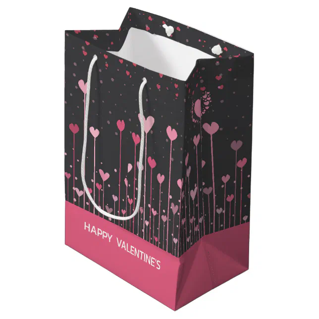 Cute pink and red Valentine's hearts Medium Gift Bag | Zazzle