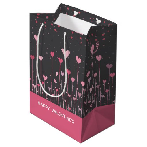 Cute pink and red Valentine's hearts Medium Gift Bag | Zazzle
