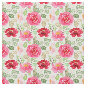 Cute Pink Floral Pattern Fabric | Zazzle