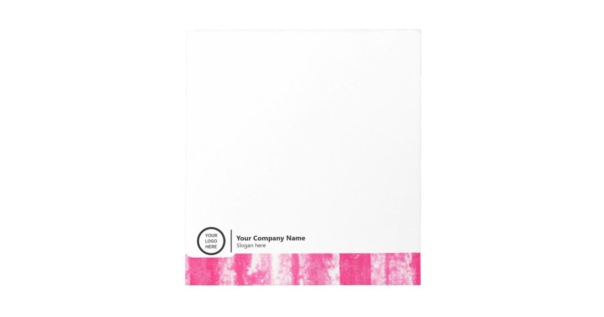 Cute Pink Art Customizable Business Logo Swag Notepad | Zazzle