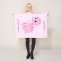 Cute Pink Baby Brontosaurus Dinosaur Fleece Blanket | Zazzle
