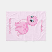 Cute Pink Baby Brontosaurus Dinosaur Fleece Blanket | Zazzle