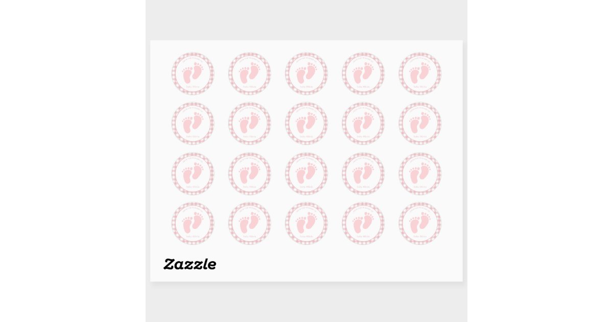 Cute Pink Baby footprint Girl envelope seal | Zazzle