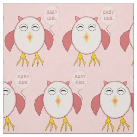 Cute Owl Pattern fabric | Zazzle