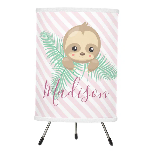 Cute Pink Baby Sloth Nursery Lamp | Zazzle