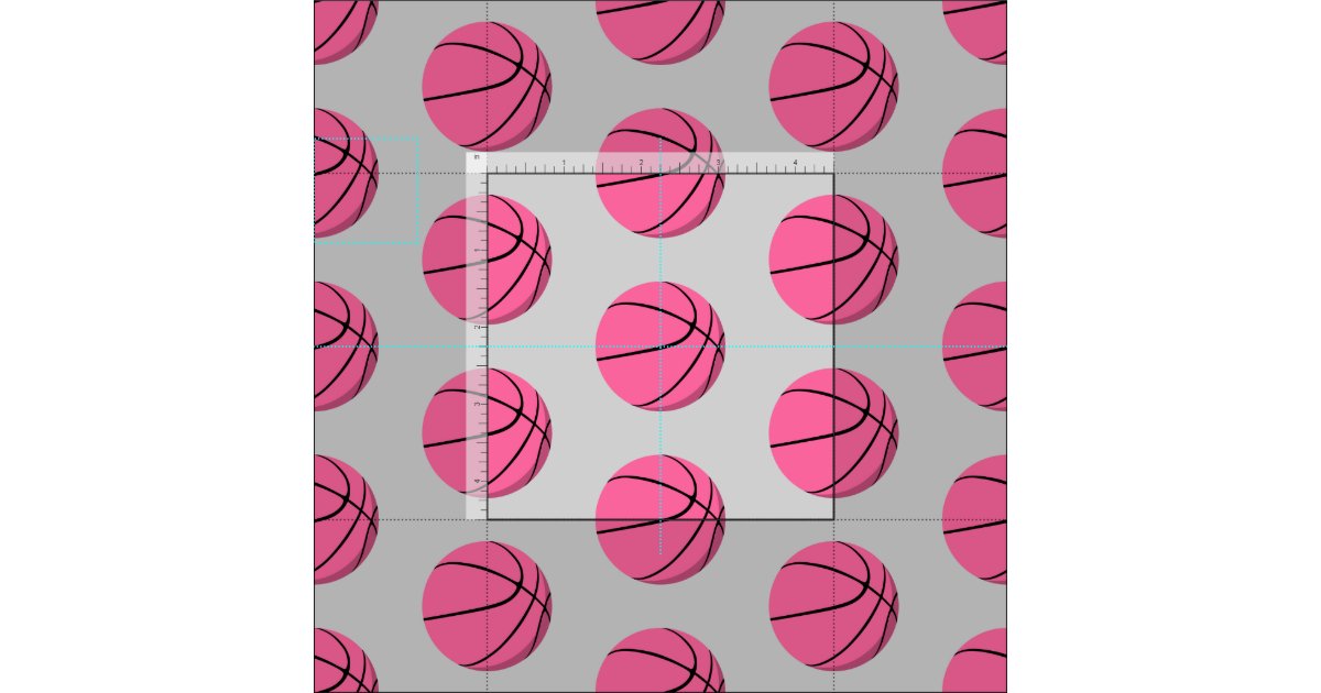 cute pink basketballs on gray sports pattern fabric | Zazzle