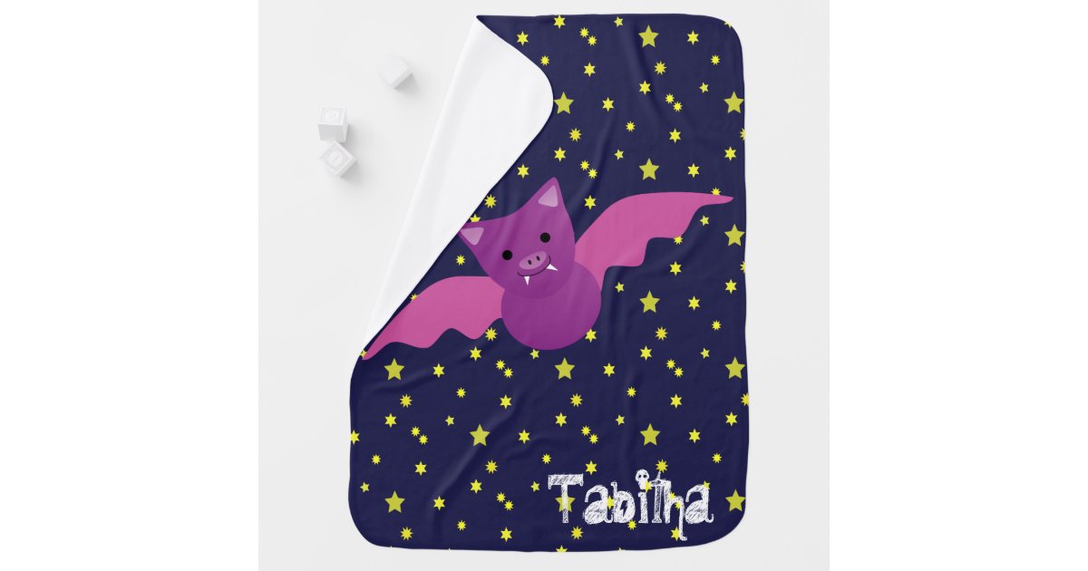 Cute Pink Bat Baby Blanket | Zazzle