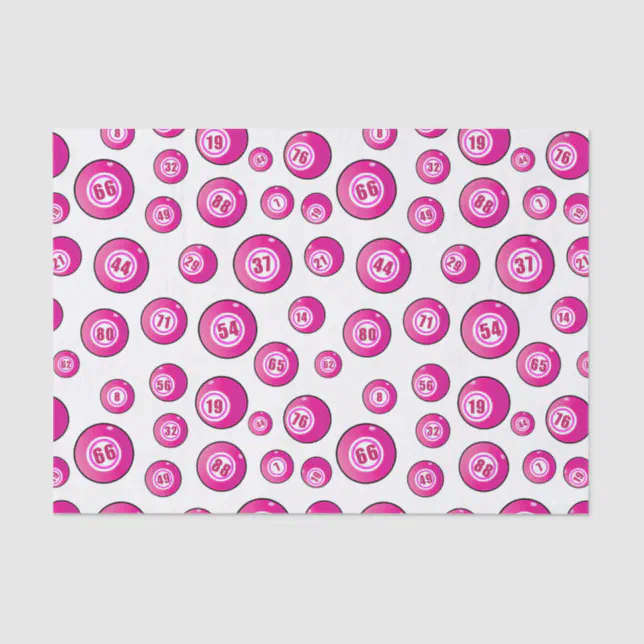 Cute Pink Bingo Balls Fun Bingo Player Tissue Paper | Zazzle