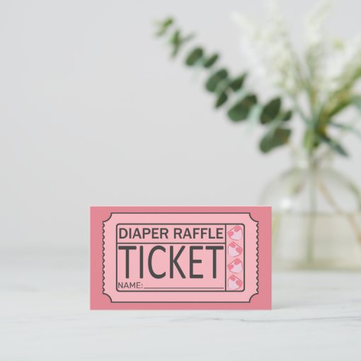 Cute Pink Black Diaper Baby Shower Raffle Tickets | Zazzle