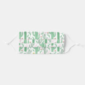 Cute Pink Botanical Green Cactus Pattern Adult Cloth Face Mask | Zazzle