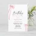 Cute Pink Bow Birthday Invitation | Zazzle