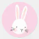 Cute Pink Bunny Custom Classic Round Sticker | Zazzle
