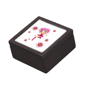 Cute pink Cartoon Chibi Girl dancing - add name Gift Box | Zazzle