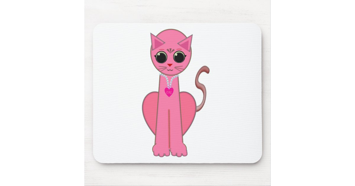 Cute pink cat mouse pad | Zazzle