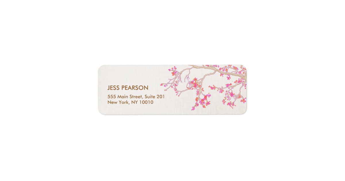 Cute Pink Cherry Blossoms Floral Nature Label | Zazzle