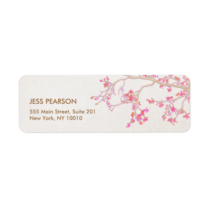 Cute Pink Cherry Blossoms Floral Nature Label | Zazzle