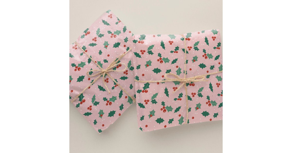 Cute Pink Christmas Wrapping Paper | Zazzle