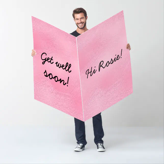Cute Pink Color Get Well Wish Gigantic Card | Zazzle
