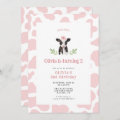 Cute Pink Cow Pattern Birthday Invitation | Zazzle