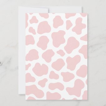 Cute Pink Cow Pattern Birthday Invitation | Zazzle