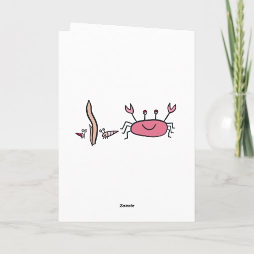 Cute Pink Crab Sea Animals Girl Happy Birthday Card | Zazzle