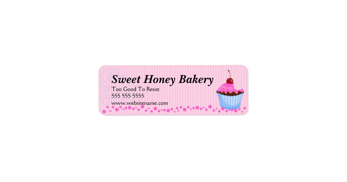 Cute Pink Cupcake Bakery Labels | Zazzle