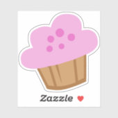 Cute Pink Cupcake Sticker | Zazzle