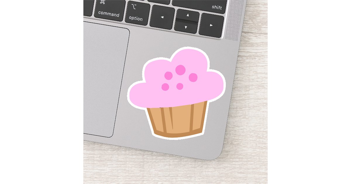 Cute Pink Cupcake Sticker | Zazzle