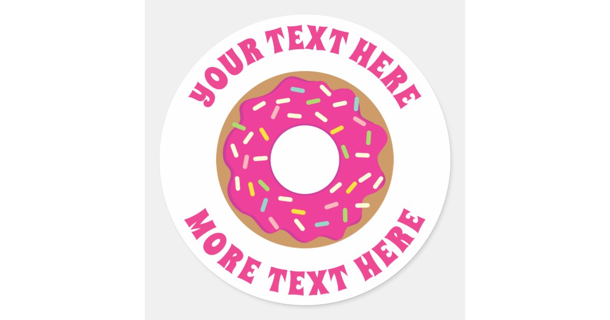 Cute pink donut Birthday party stickers & sealers | Zazzle